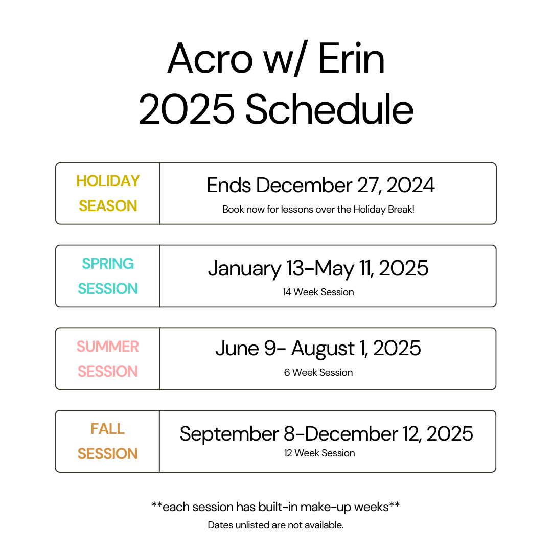 ACRO AT HOME w/ ERIN – Mobile Acro Lessons within Tampa Bay w/ Coach Erin